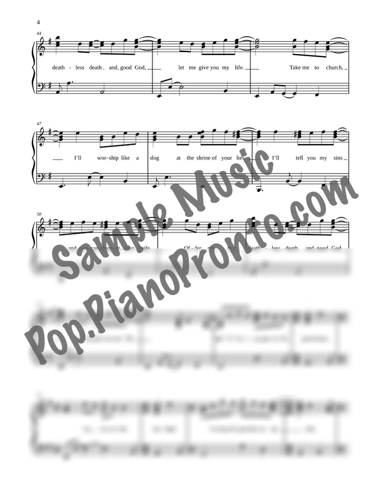 Take me To Church (Intermediate Piano) By Hozier - F.M. Sheet Music - Pop Arrangements by ...